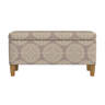 Benjara Ben Storage Bench Ottoman, Light Brown Medallion Design, 36 ...