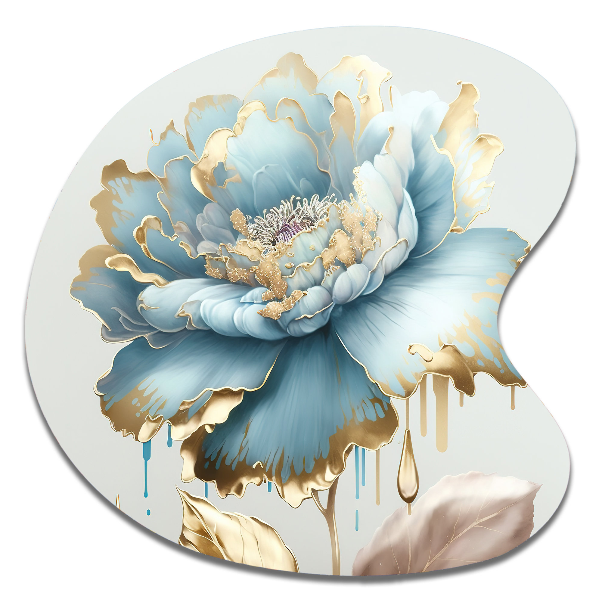 Design Art Chic Blue Blooming Flower III - Flowers Drop Shape ...