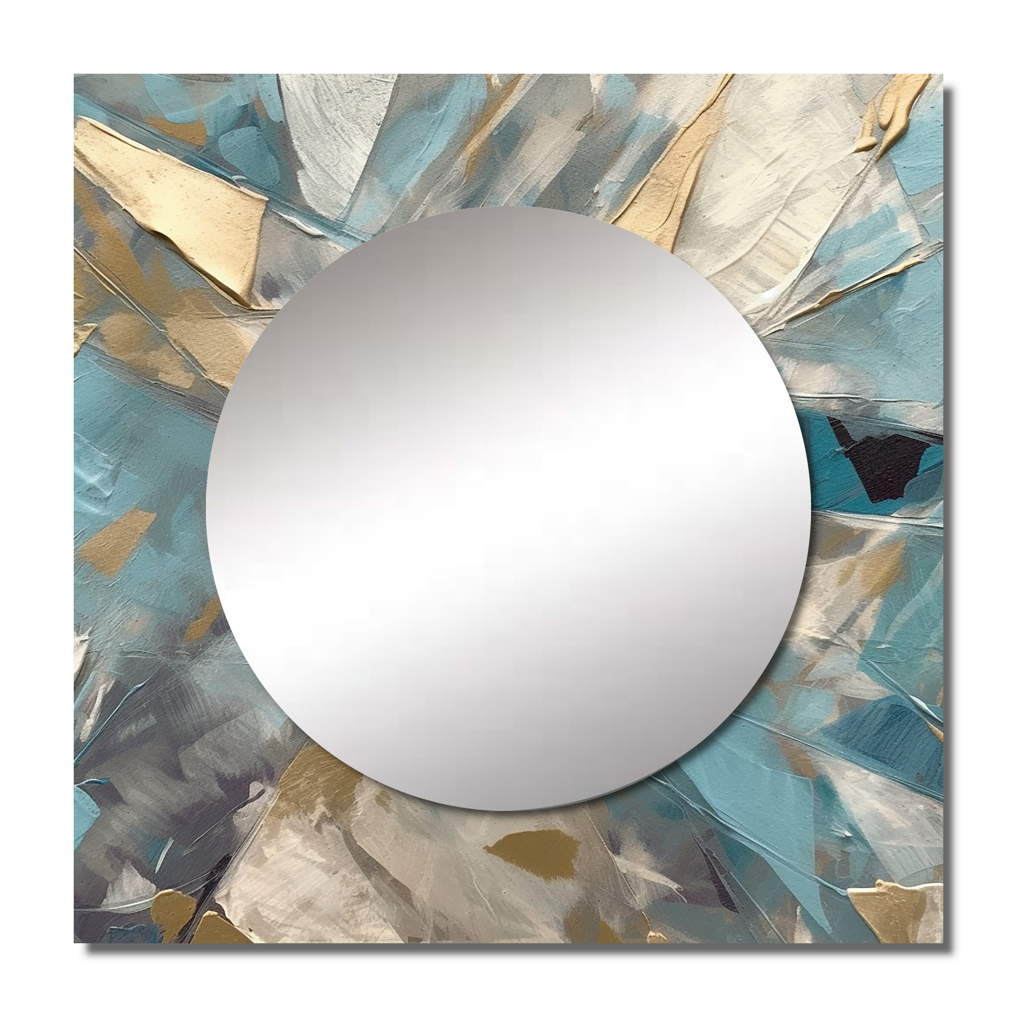 East Urban Home Oaklen - Abstract Marble Large Square Mirror For Wall ...