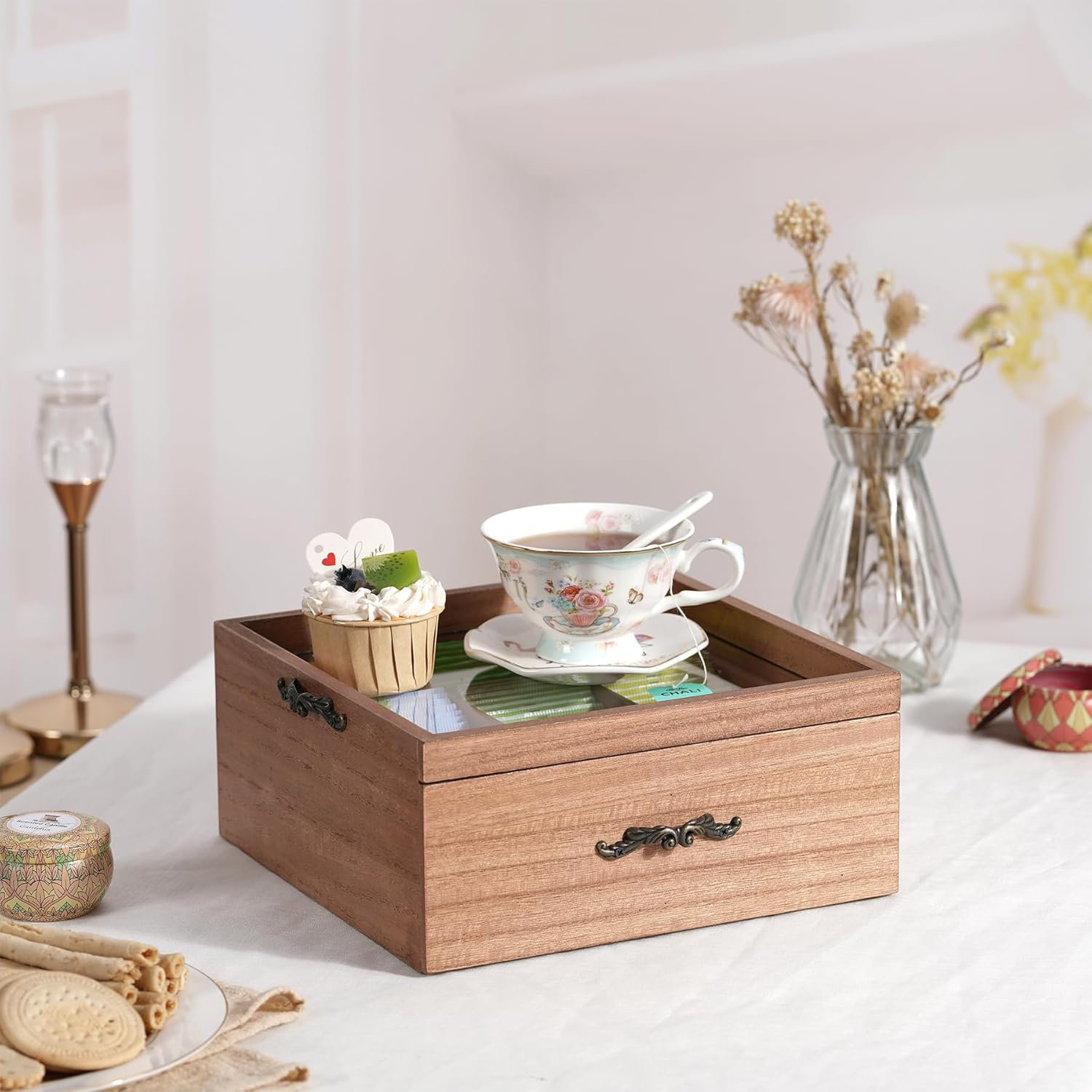 RIVERCITY CUSTOM CABINETRY, INC. Wood Tea Box | Wayfair