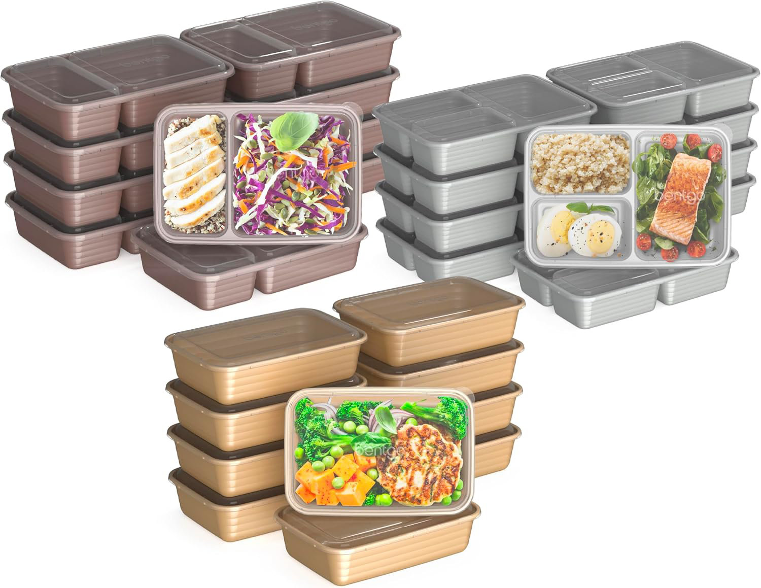 Anadea 60-Piece Meal Prep Kit - Reusable Food Containers 1-Compartment ...