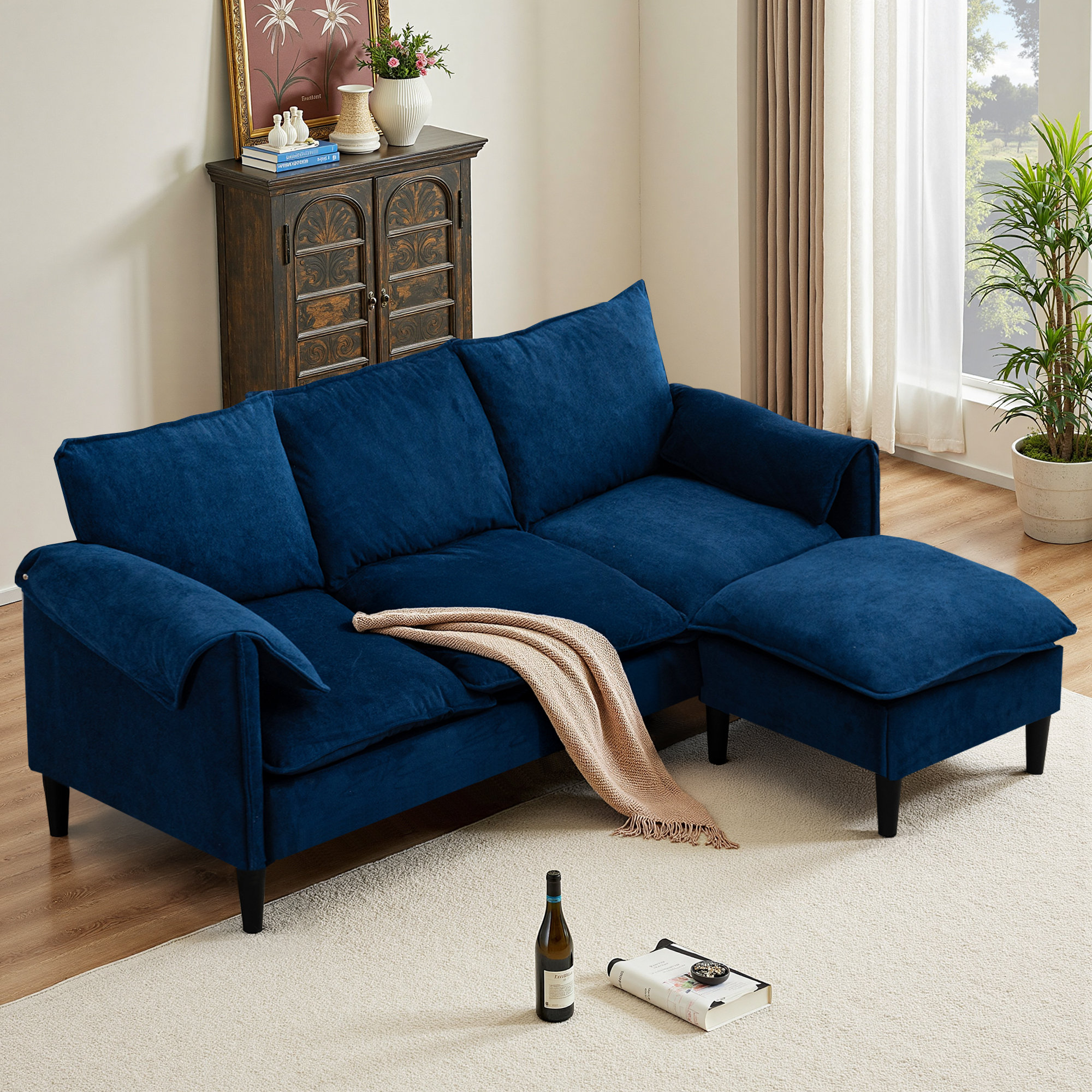George Oliver Sectional Sofa Couches For Living Room, Small Space Couch ...