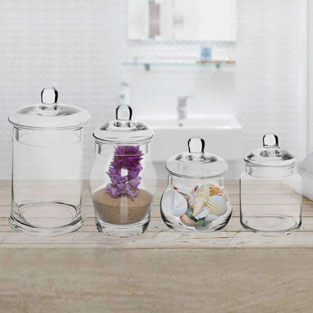 Sand & Stable Gosling Glass Bathroom Storage Container & Reviews | Wayfair