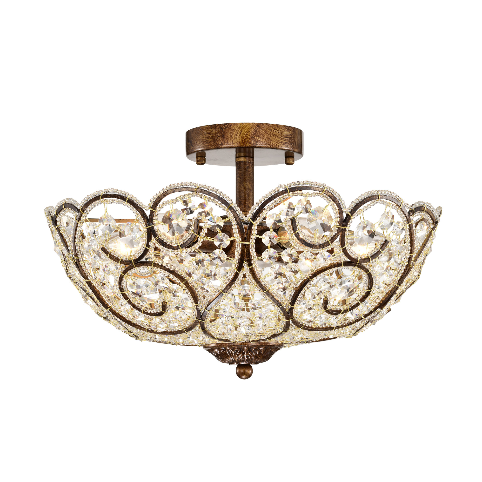 House of Hampton® Kairo 6-Light Spain Bronze Semi-Flush Mount Ceiling ...