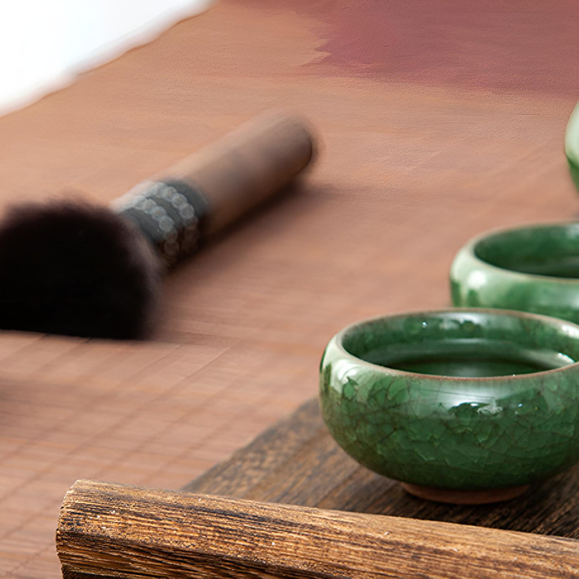 Millwood Pines Copper Wood Tea Art Ancient Cup Holder | Zen Tea Set ...