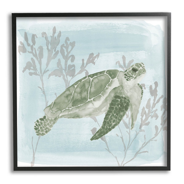 Stupell Industries " Swimming Tortoise Underwater Scene " by Lucille ...