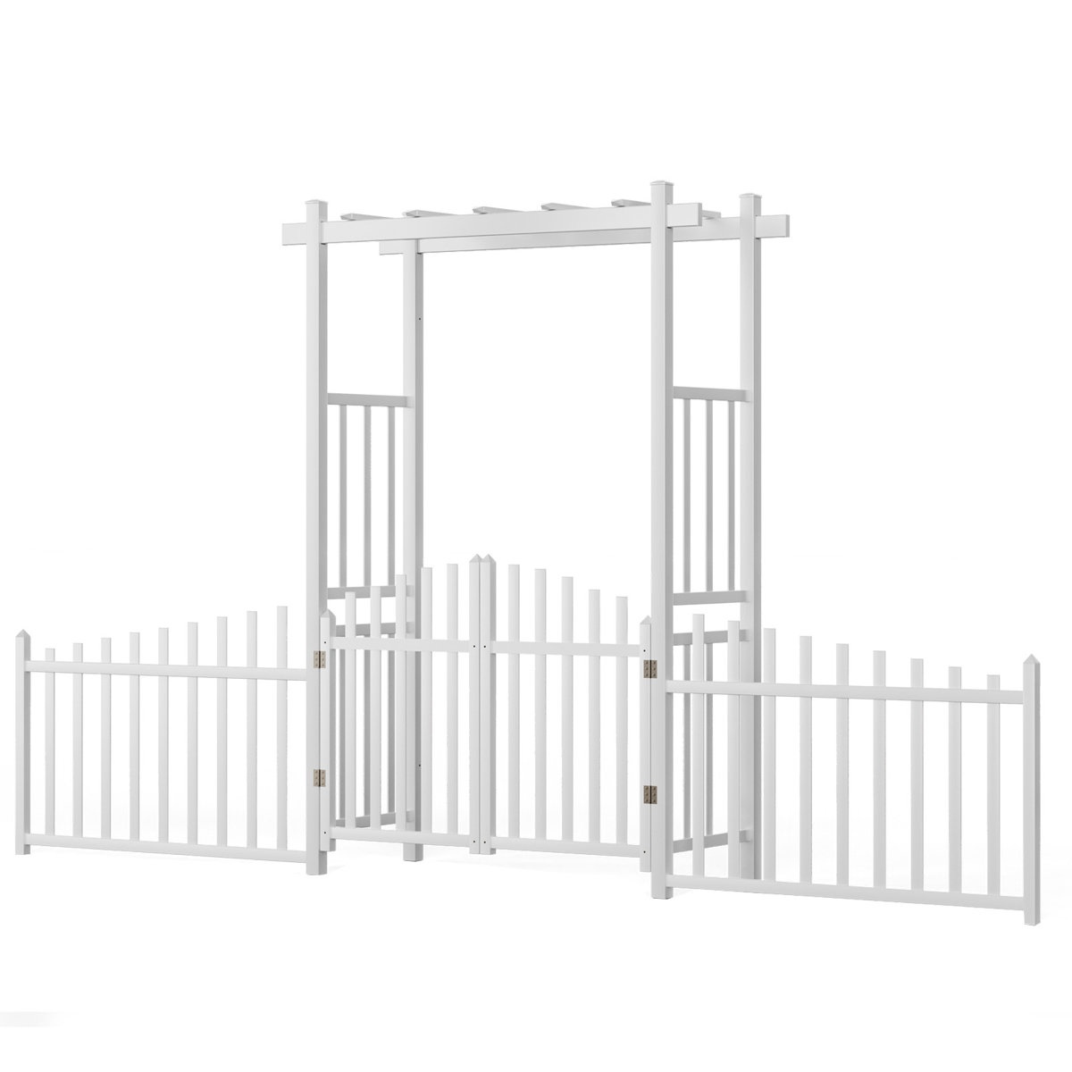 Winado 85 In. Pvc Garden Arbor With Gate And Fence & Reviews | Wayfair