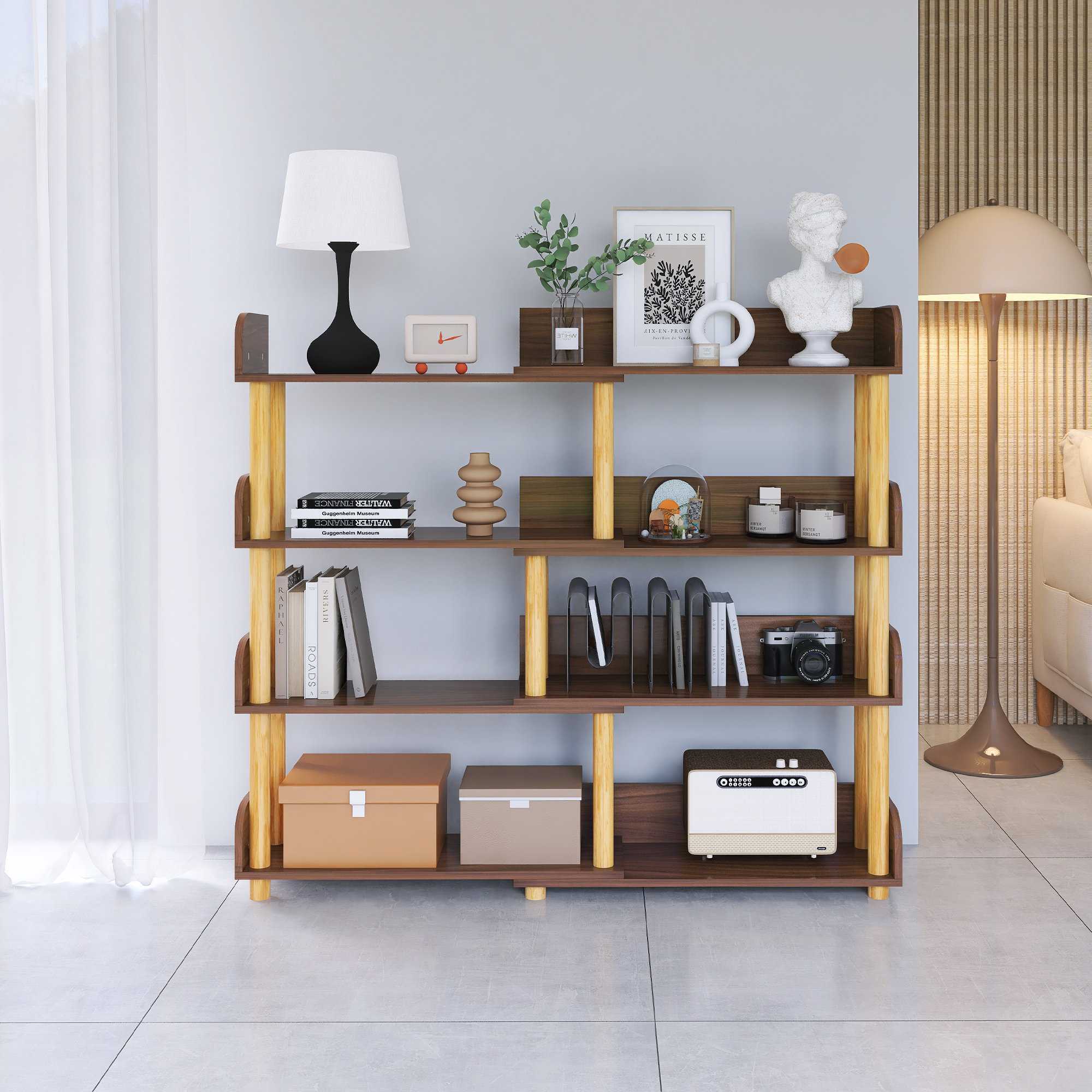 Latitude Run® 4 Tier Retractable & Rotatable Bookcases | Wayfair
