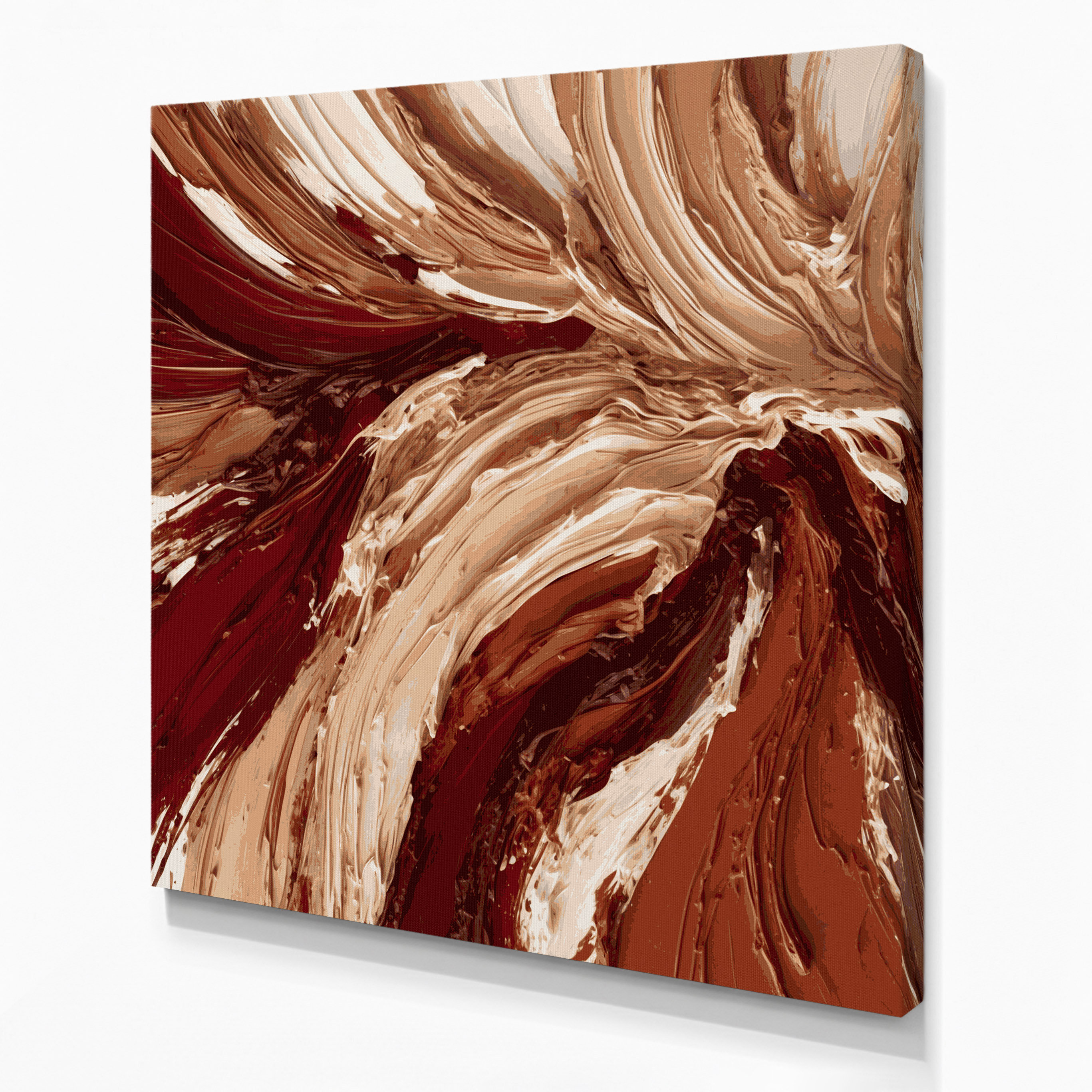 Brayden Studio® Lyrical Abstraction 10 Brown Canvas Wall Art | Wayfair