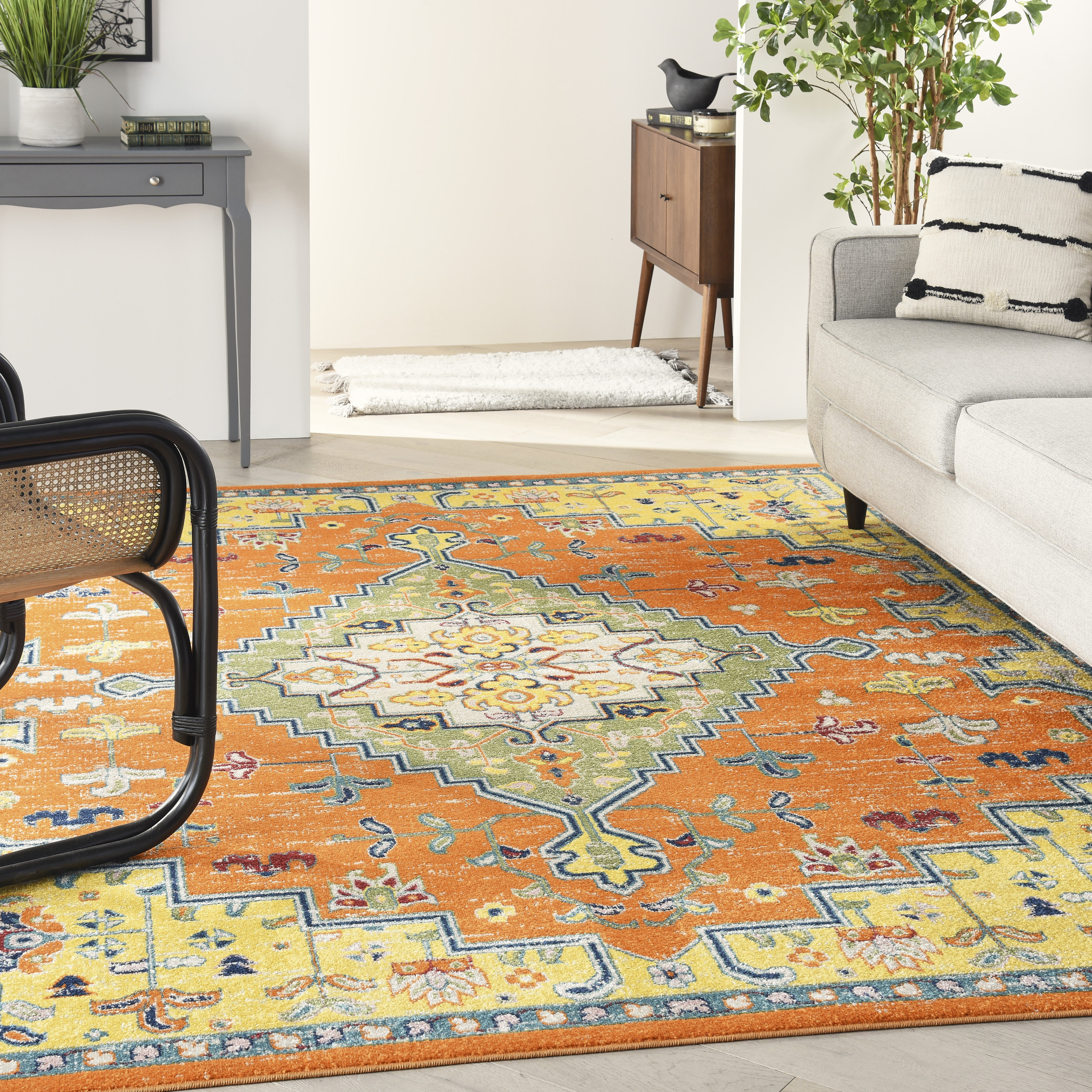 Bungalow Rose Lakenya Oriental Traditional Orange Area Rug | Wayfair
