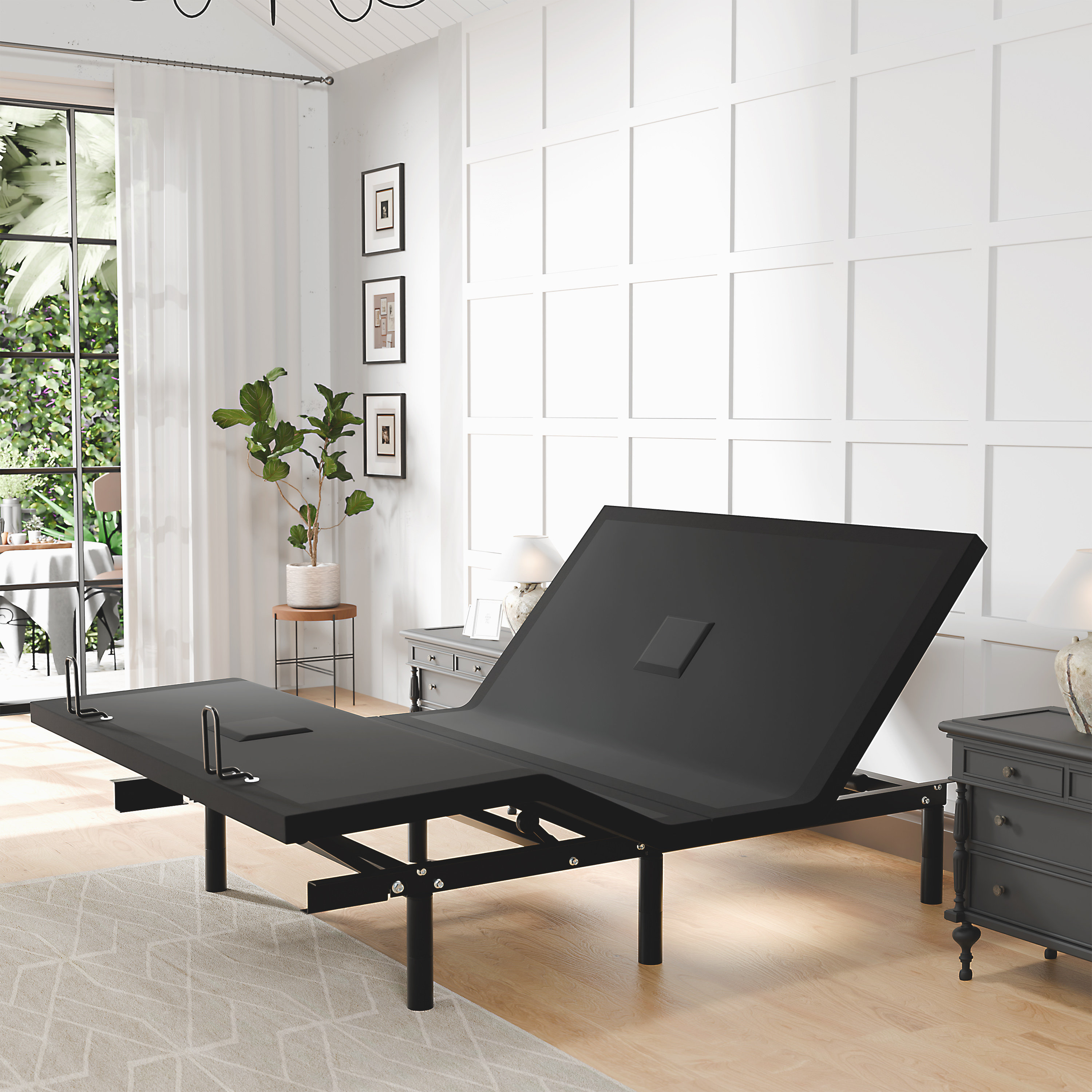 Alwyn Home Adjustable Folding Bed with Thick Base Cushion with Remote ...