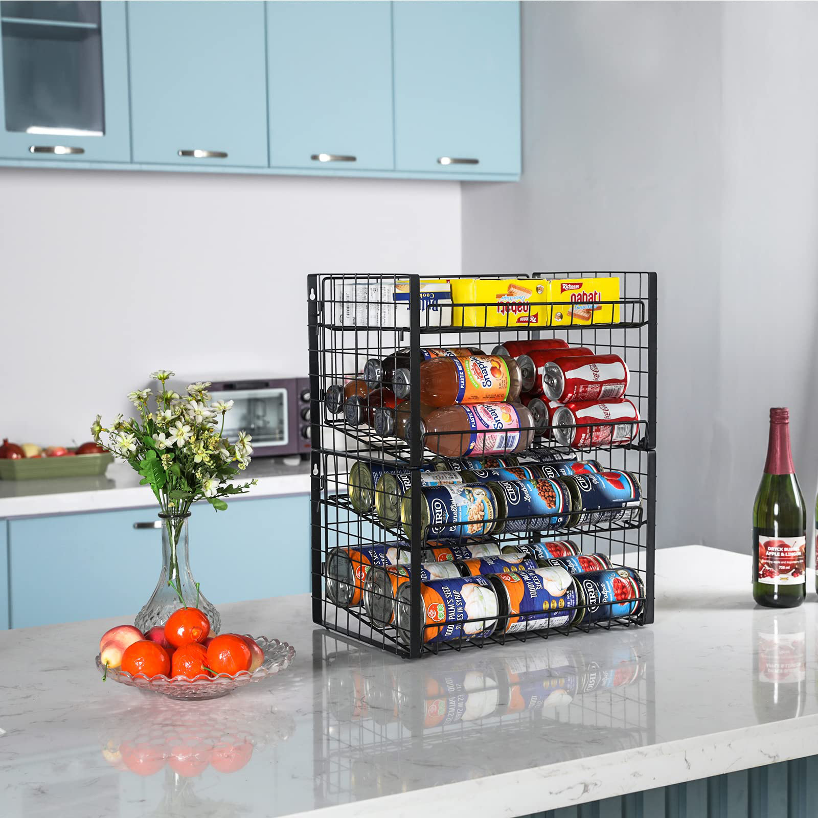 Rebrilliant 4-Tier Stackable Can Rack Organizer For Pantry, Adjustable ...