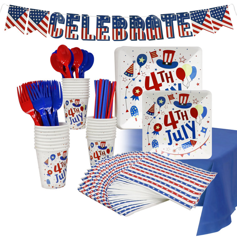 Puleo Independence Day Party Supplies Kit for 24 Guests & Reviews | Wayfair
