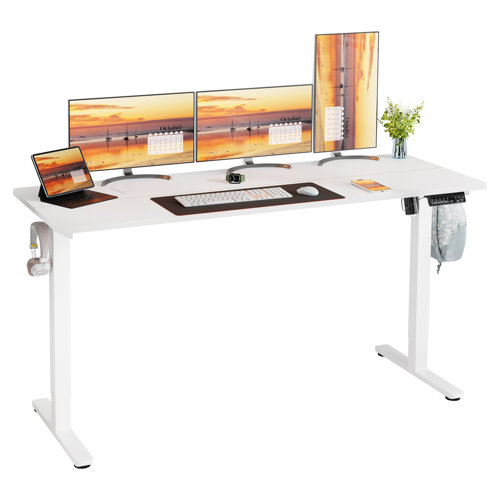 Inbox Zero Leshae Adjustable Height Standing Desk for Home Office ...