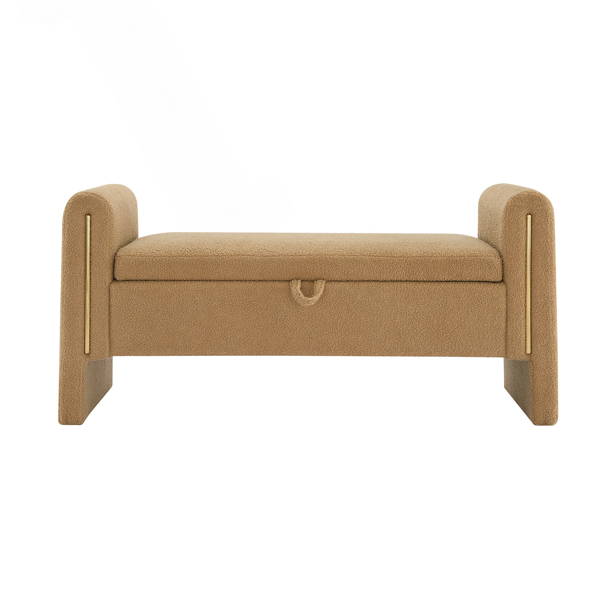 Latitude Run® Modern Bed End Bench With Arms And Storage, Upholstered ...