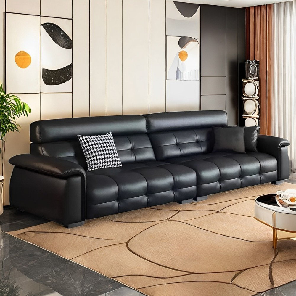 HarmonyFurns Italian light luxury straight row sofa | Wayfair