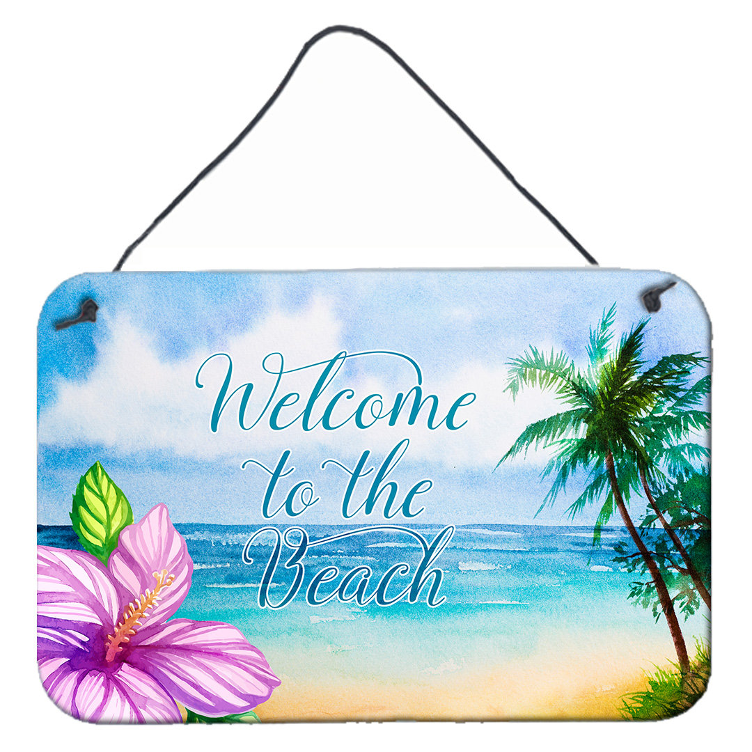 Highland Dunes Beach Scene Welcome Wall Décor | Wayfair