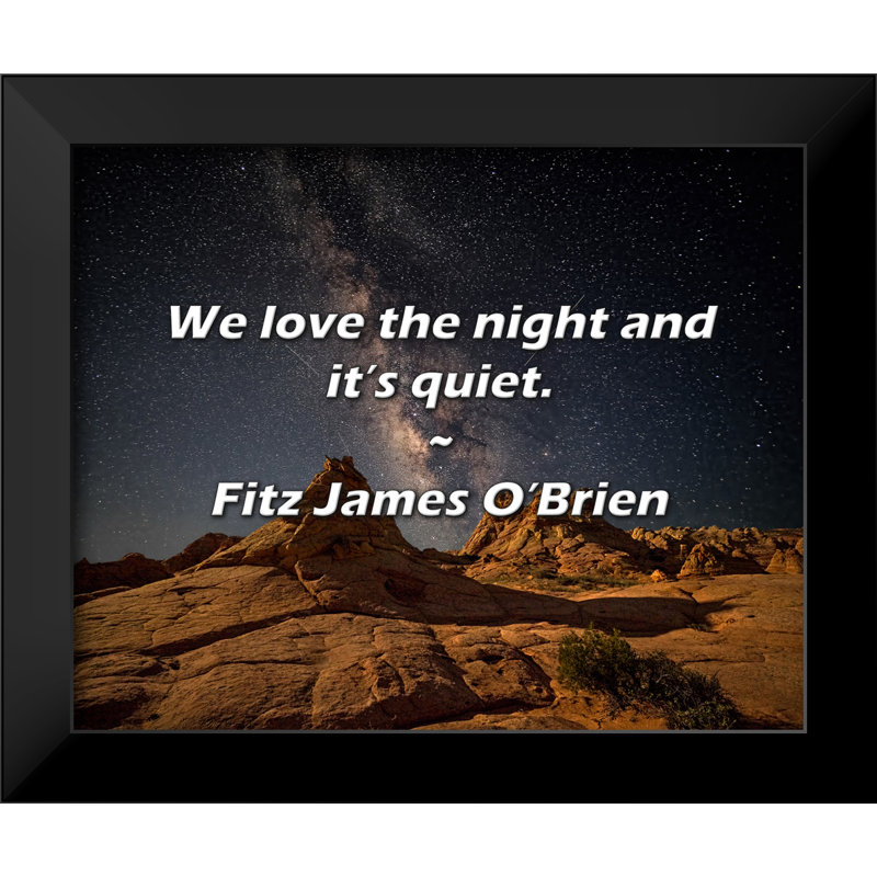 Ivy Bronx Fitz James O'Brien Quote: We love the night and it’s quiet ...