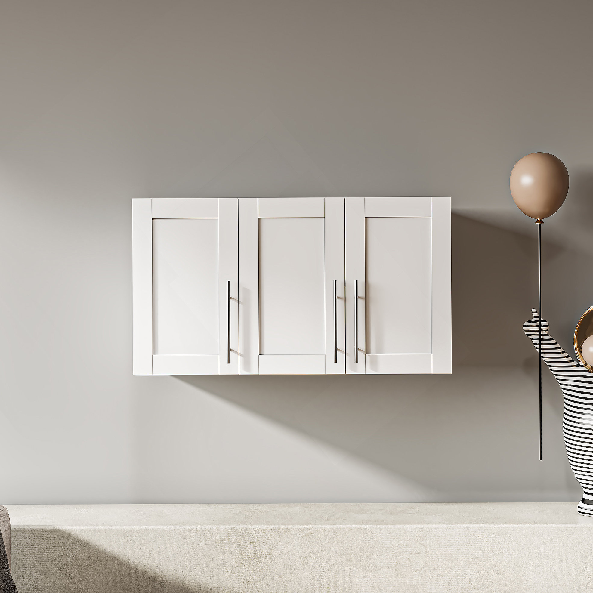 Winston Porter Stackable Wall Mounted Storage Cabinet, 15.75 "D x 35.43 ...