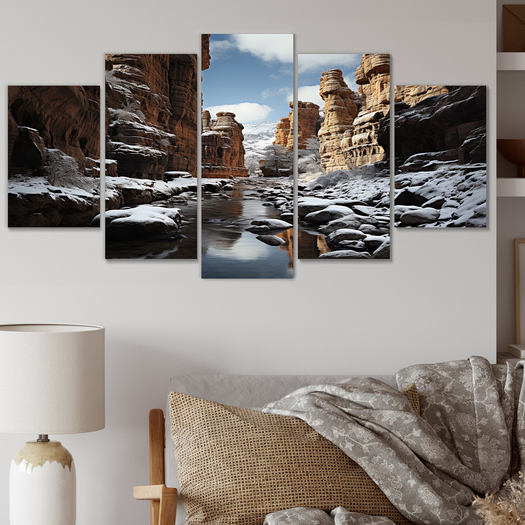 Design Art 5 Canyon Winter Legacy Wall Decor Set Metal | Wayfair