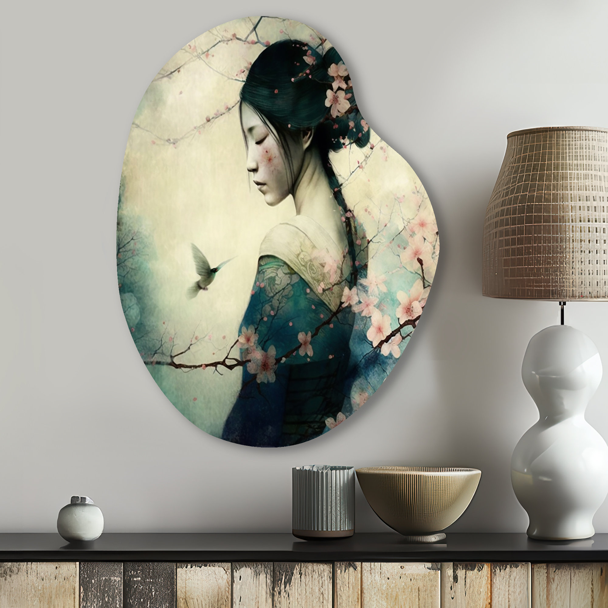 Lark Manor Vintage Japanese Woman With Cherry Blossoms - Asian Woman ...