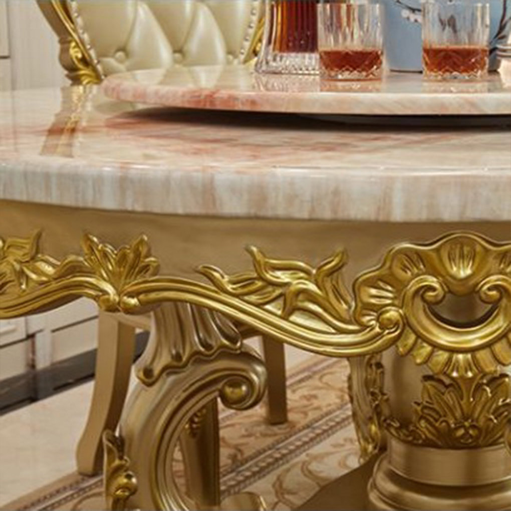 Jihagao Vintage Luxury Round Marble Dining Table Sets | Wayfair