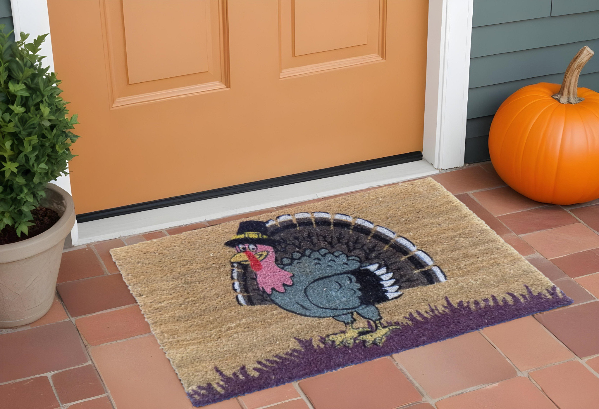 Trinx 18" X 30" Brown and Black Coir Birds Outdoor Holiday Door Mat ...