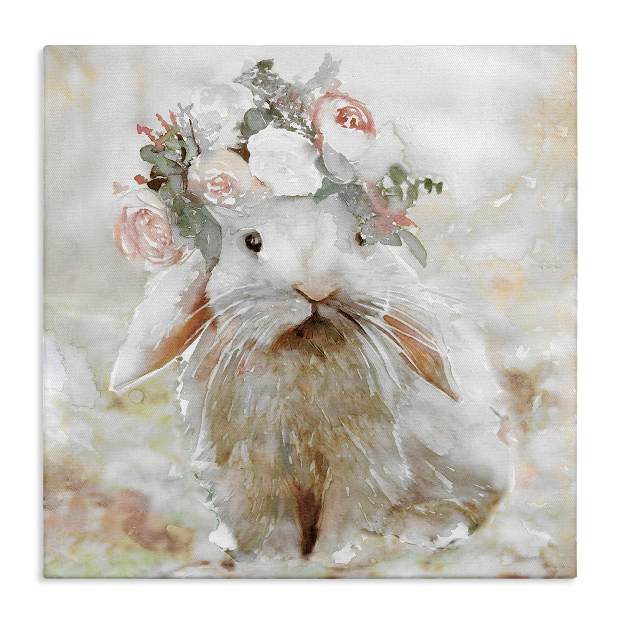 Ophelia & Co. Spring Floral Bunny Canvas Wall Art by Stellar Design ...