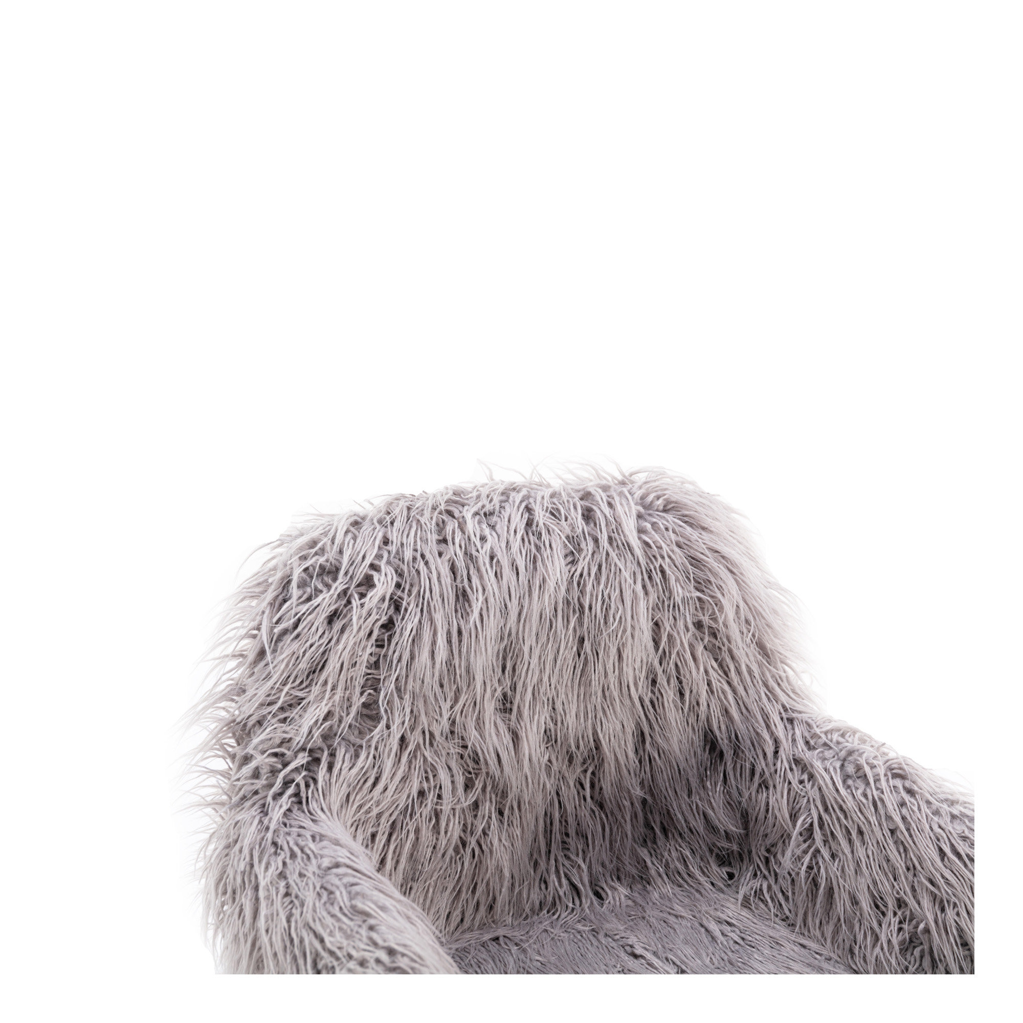 Mercer41 HengMing Modern Faux fur home office chair, fluffy chair for ...