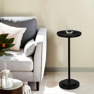 Ivy Bronx Drink Table, Carved Top Martini Table, Small Side Table ...