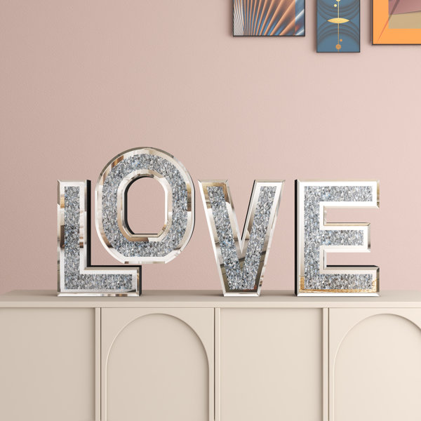 Everly Quinn Elvert 4 Piece Handmade Mirror Letters Wall Décor Set ...