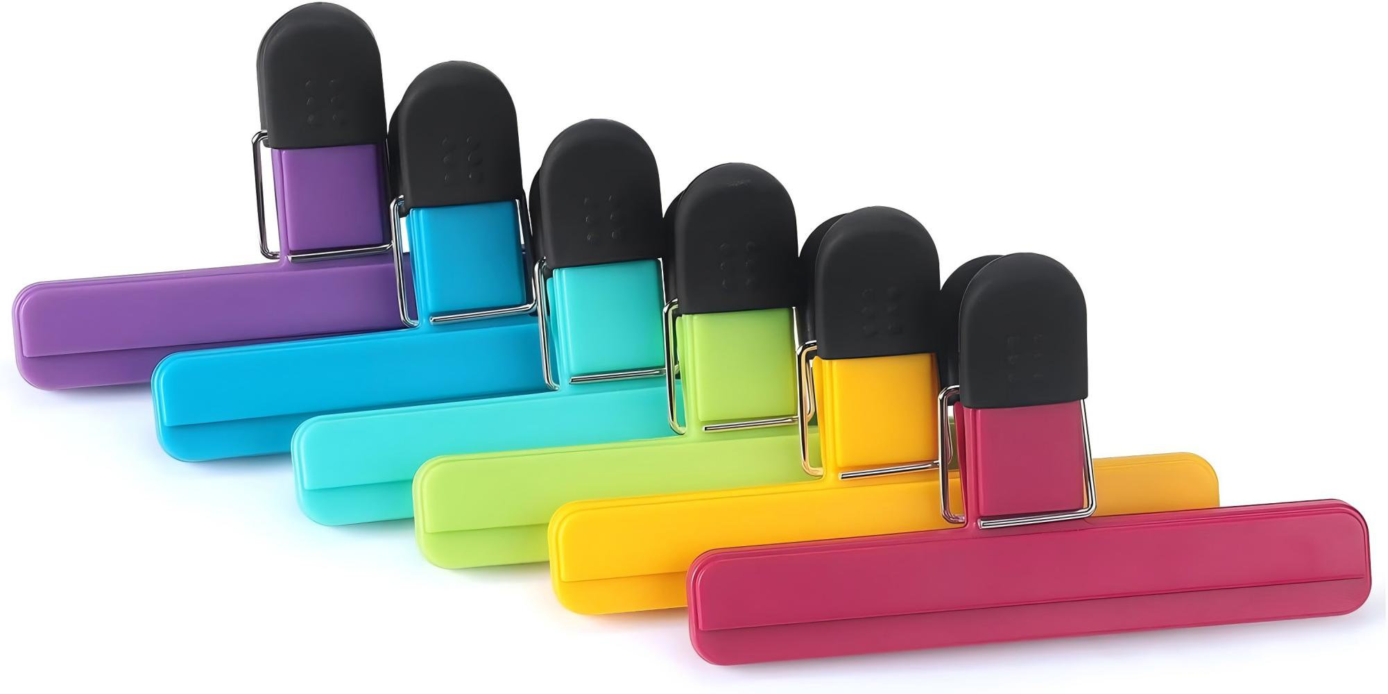 Rebrilliant 6 Pack Large Chip Bag Clips Assorted Color Food Bag Clips ...