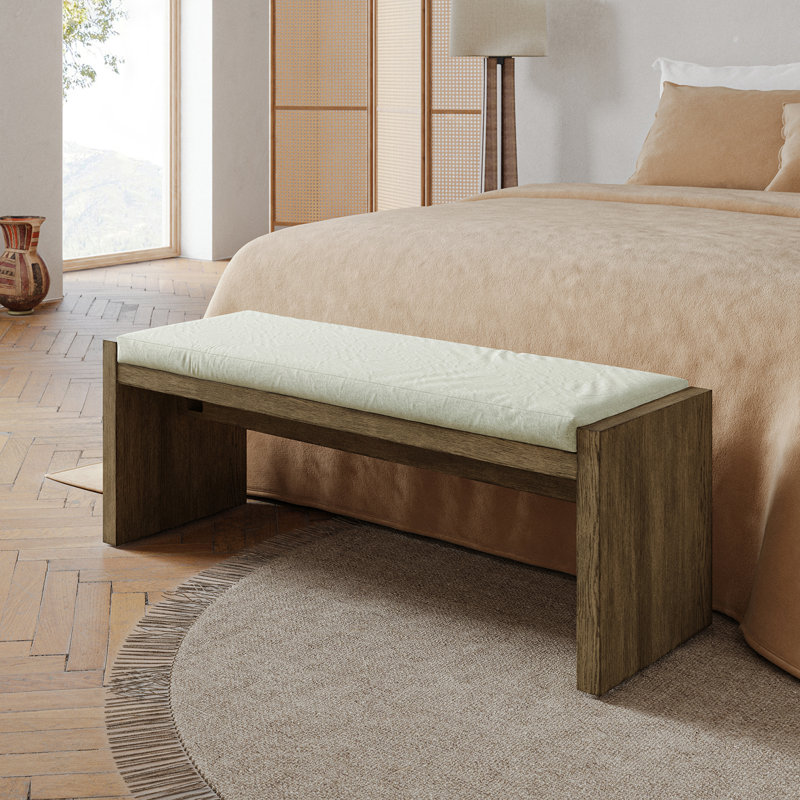 Ebern Designs Lamia Upholstered Bench with Solid Wood Frame and ...
