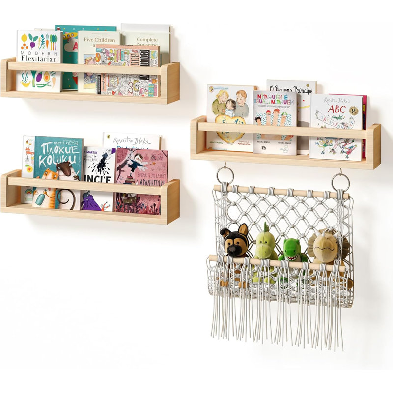 Silodo Floating Shelves for Wall with Net | Wayfair
