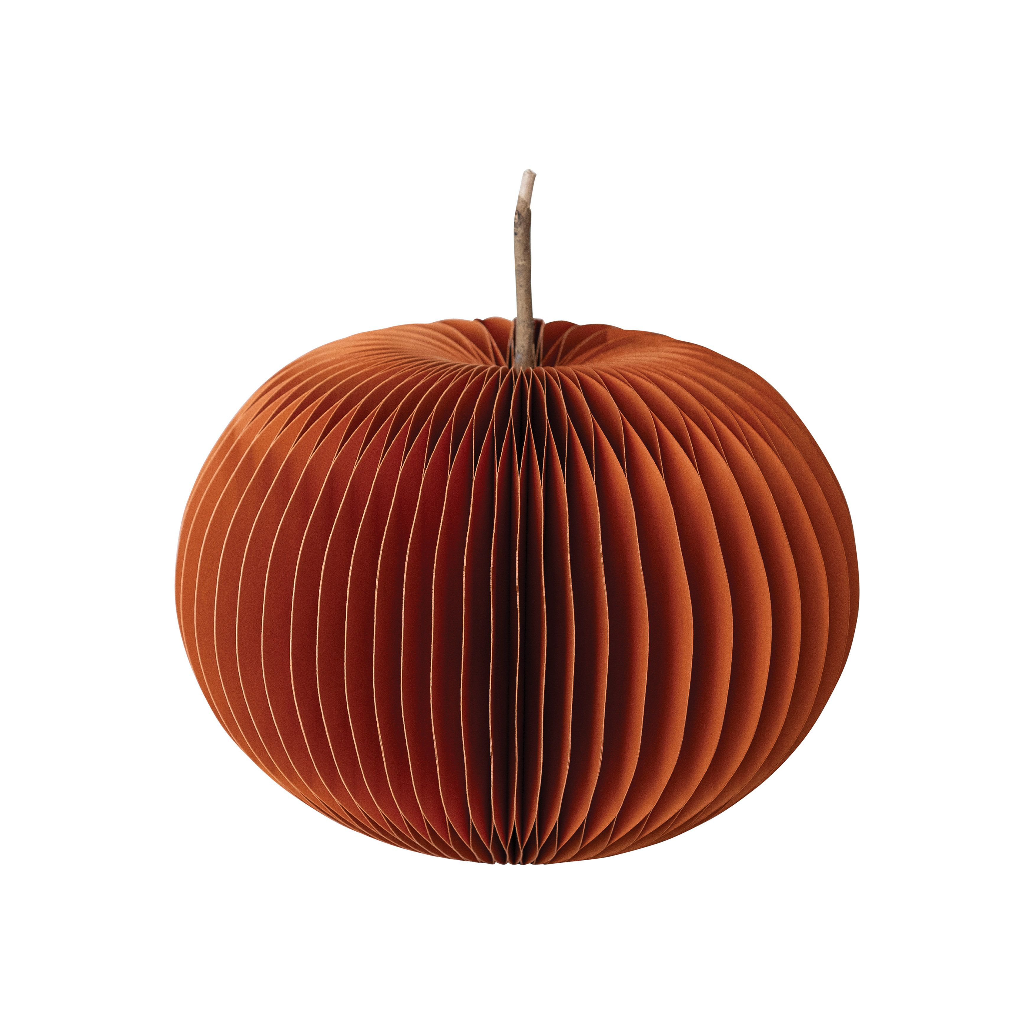 The Holiday Aisle® Paper Folding Honeycomb Pumpkin With Twig Stem | Wayfair