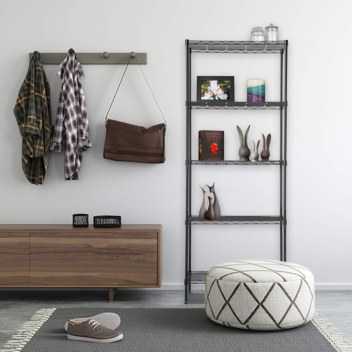 WFX Utility™ Heavy-Duty 5-Tier Wire Shelving Unit With Strong Steel ...