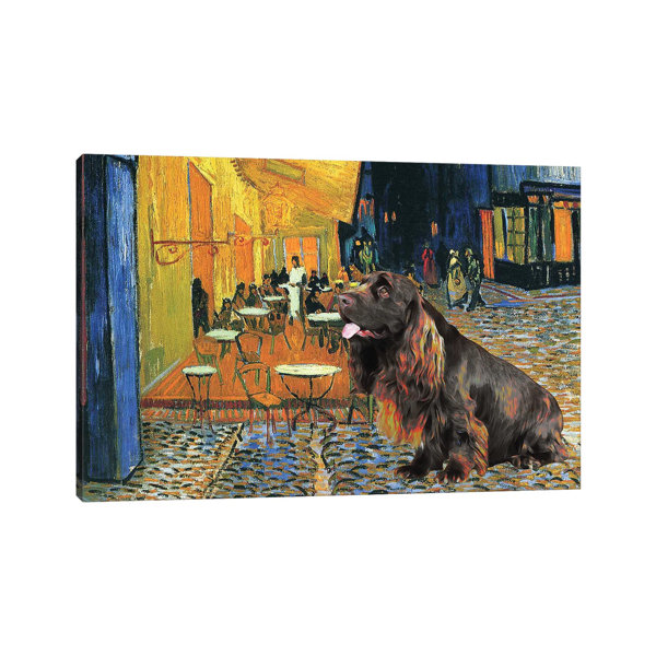 ClassicLiving Sussex Spaniel Cafe Terrace At Night by Nobility Dogs ...