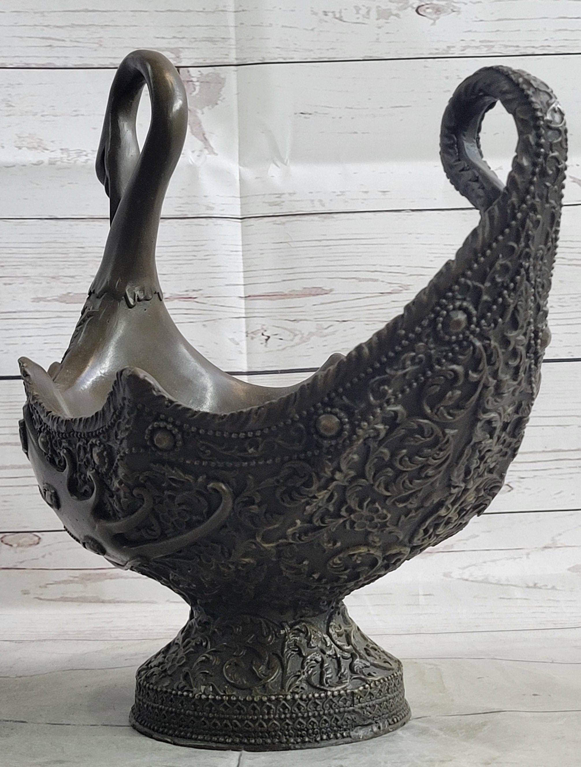 Bloomsbury Market Swan Shaped Bronze Bowl Sculpture Candy Dish Vessel ...