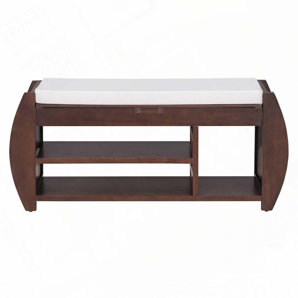 Red Barrel Studio® Entryway Bench Shoe Bench with Cushion and Curved ...