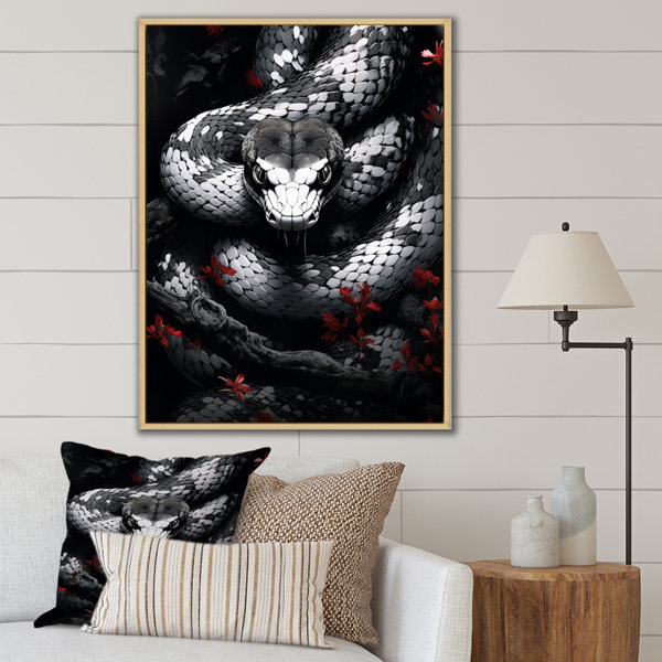 Latitude Run® Asian Art Snake Sumi On Canvas Print | Wayfair