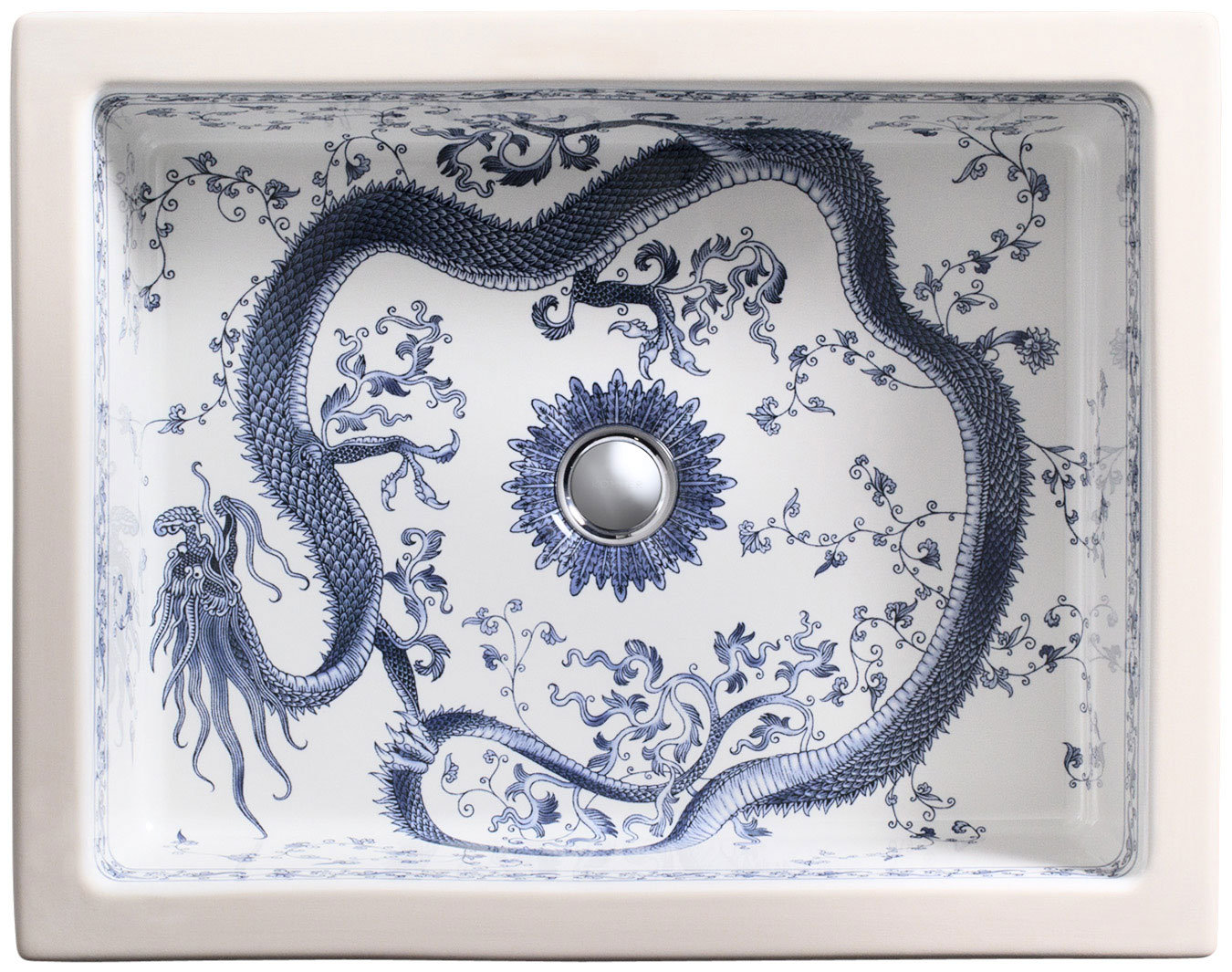 Kohler Imperial Blue design on Kathryn Ceramic Rectangular Undermount ...