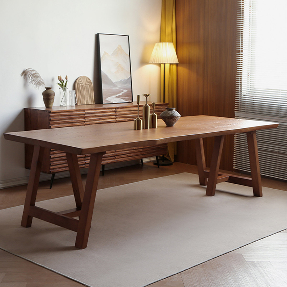 Loon Peak® Minimalist Solid Wood Dining Table: Extra - Long Top ...