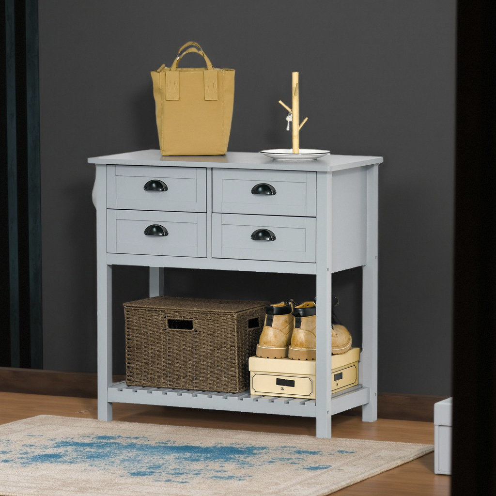 Ebern Designs 32" Gray Coffee Bar Cabinet – Compact Storage with ...