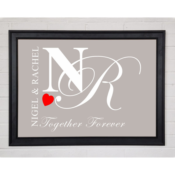 Happy Larry Your Names And Initials Together Forever Beige Framed Print ...