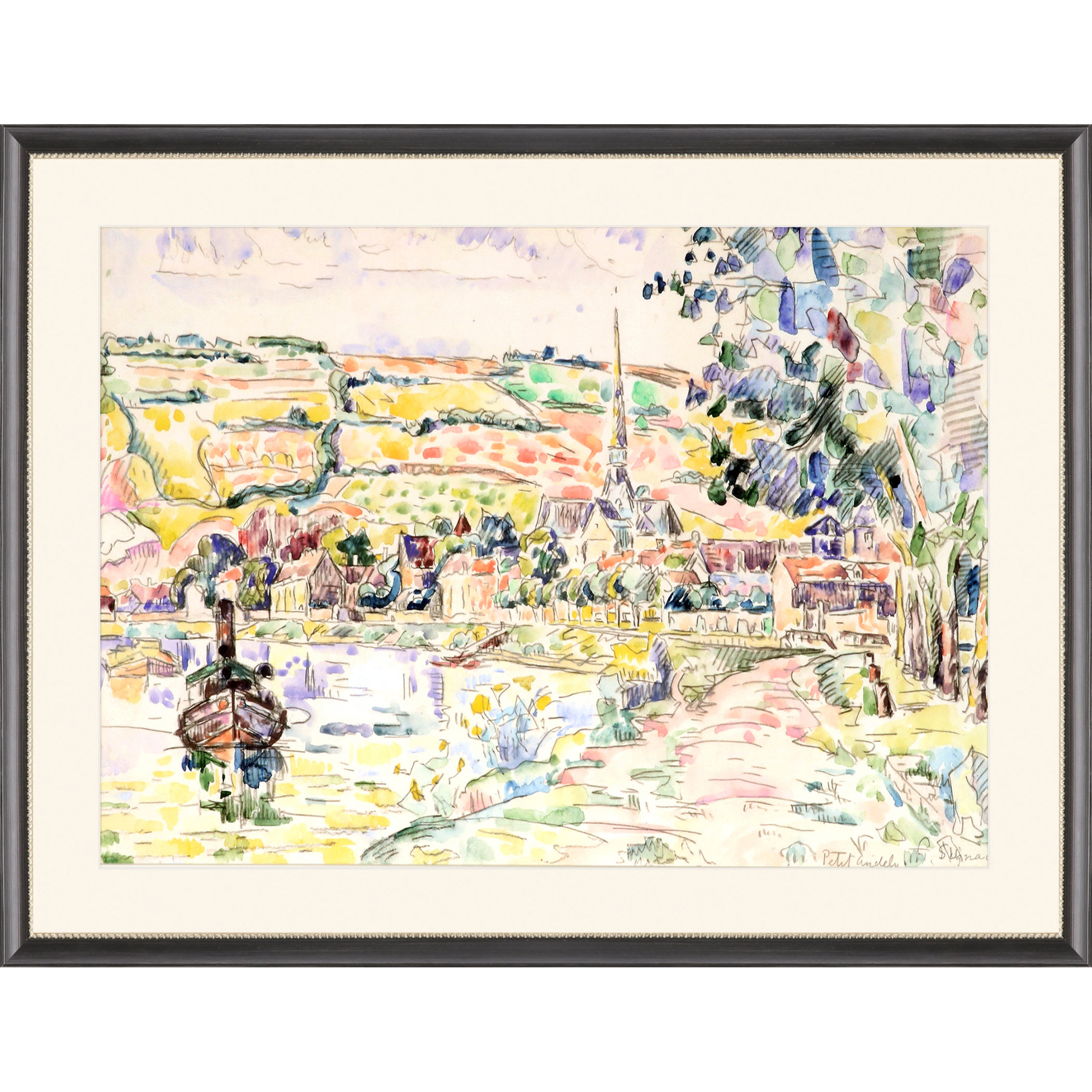 Birch Lane™ Beckette The River Bank by Signac - Picture Frame Print ...