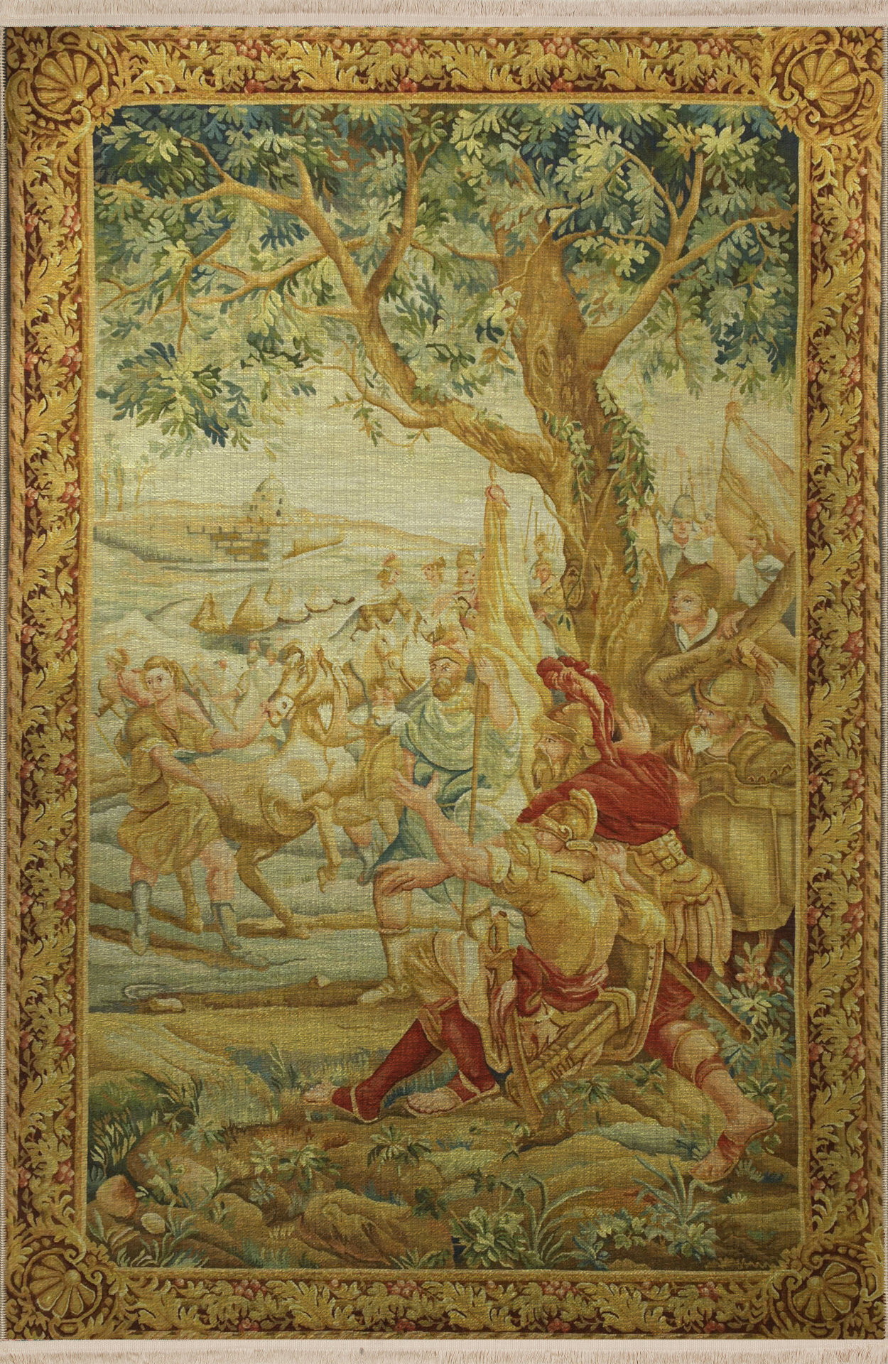 Fleur De Lis Living Multi-Colored Gobelin Design War and Knight ...