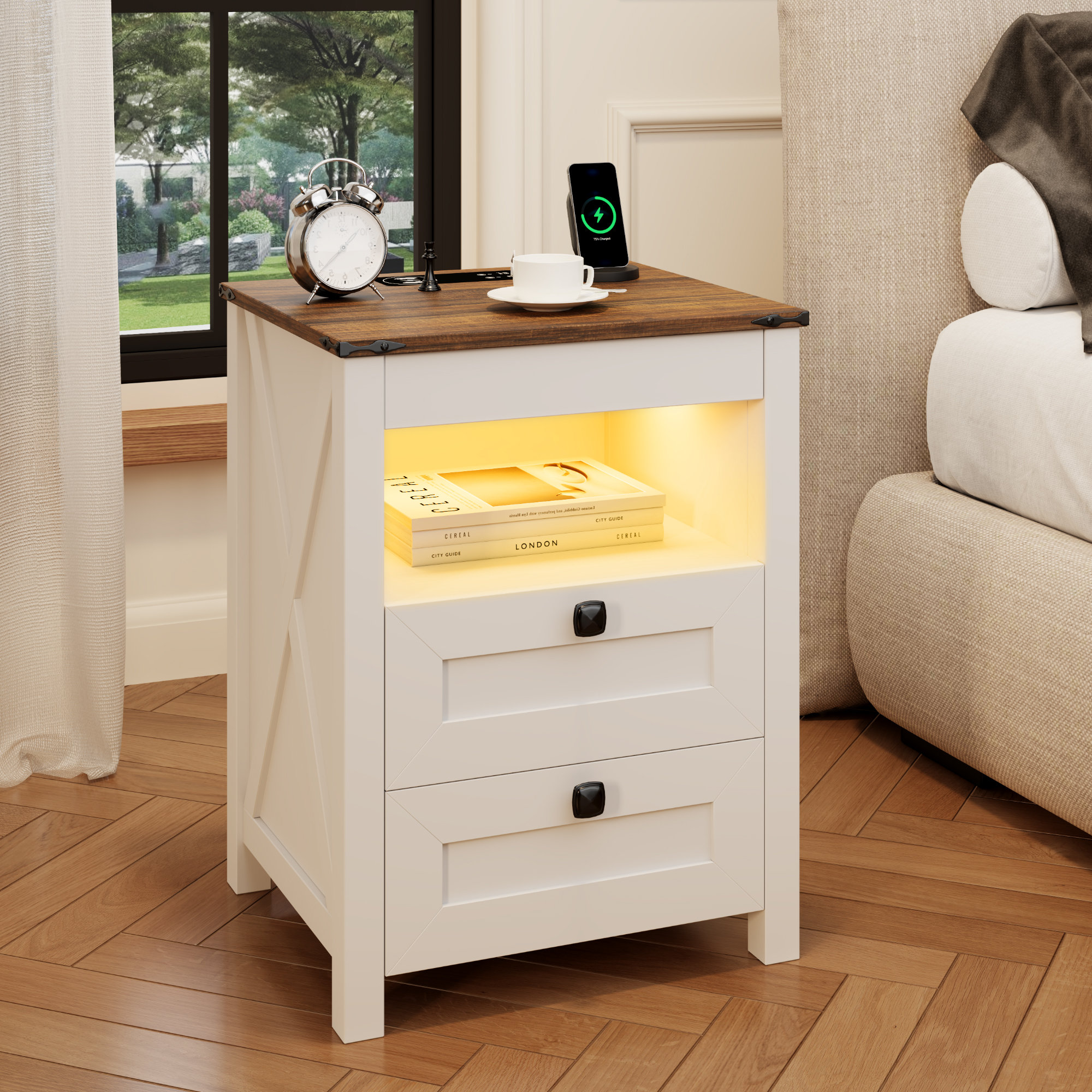 Winston Porter Ruhena 2 - Drawer Nightstand & Reviews | Wayfair