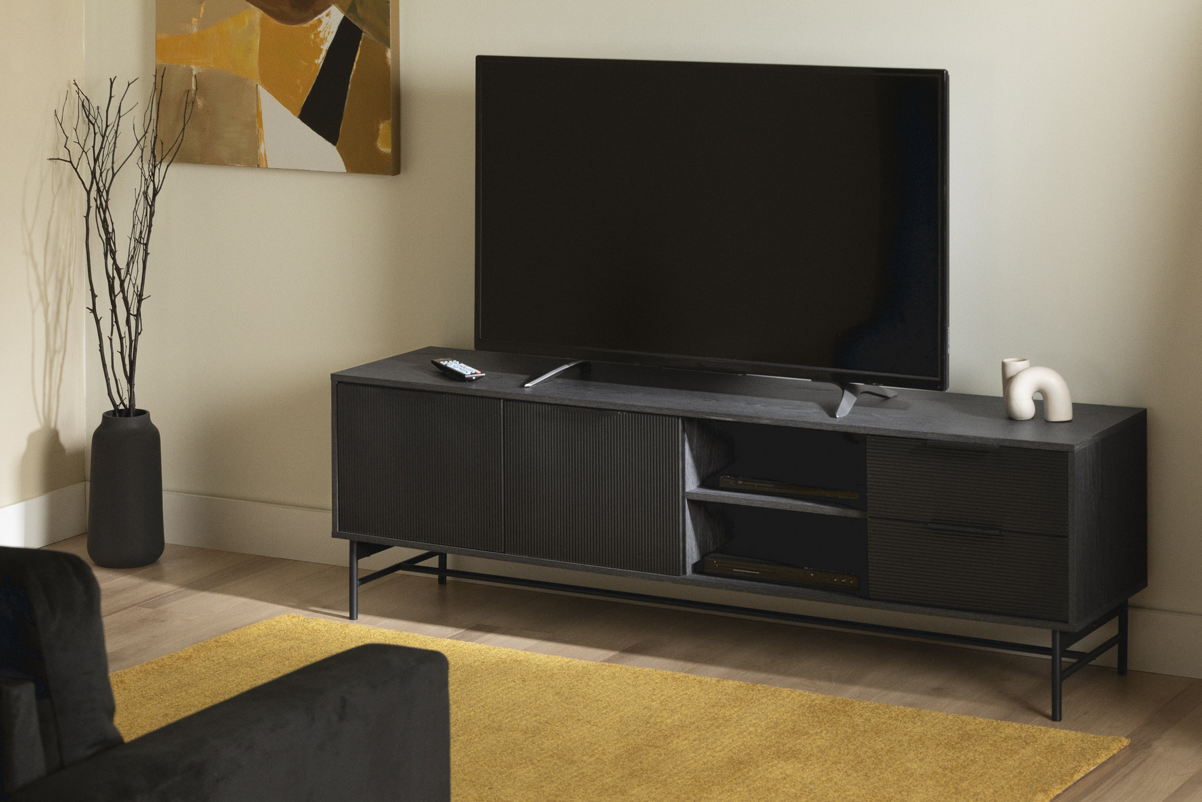 South Shore Arlo 65" 2-Drawer TV Stand With Ribbed Doors | Wayfair