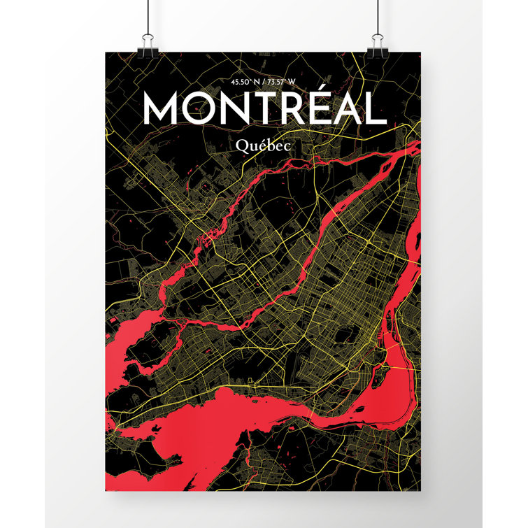 OurPoster.com 'Montreal City Map' Graphic Art Print - Wayfair Canada