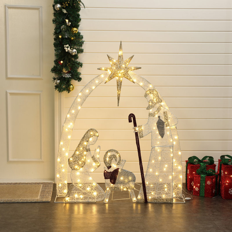 The Holiday Aisle® Lighted Nativity Christmas Outdoor Holiday ...